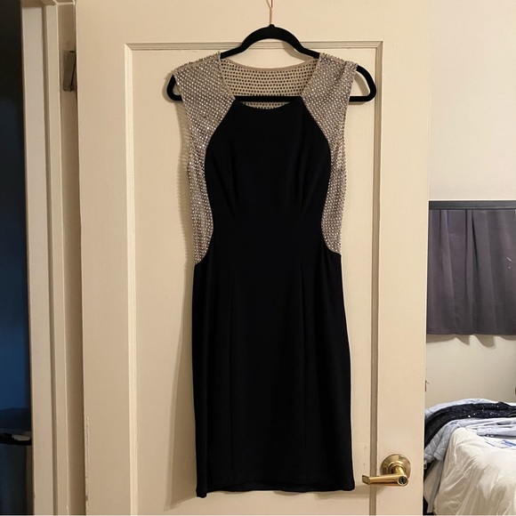 Xscape | Dresses | Xscape Navy Sparkle Cocktail Dress | Poshmark